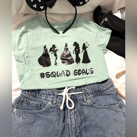 Disney | Shirts & Tops | Disney Princess Squad Goals Kids Tshirt Mint ...
